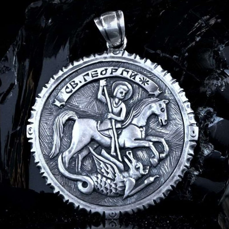 Silver pendant Saint George and the Serpent | Silvers Legends